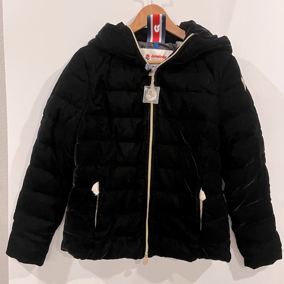 Invicta | Jackets & Coats | Invicta Black Velvet Hooded Puffer Jacket ...
